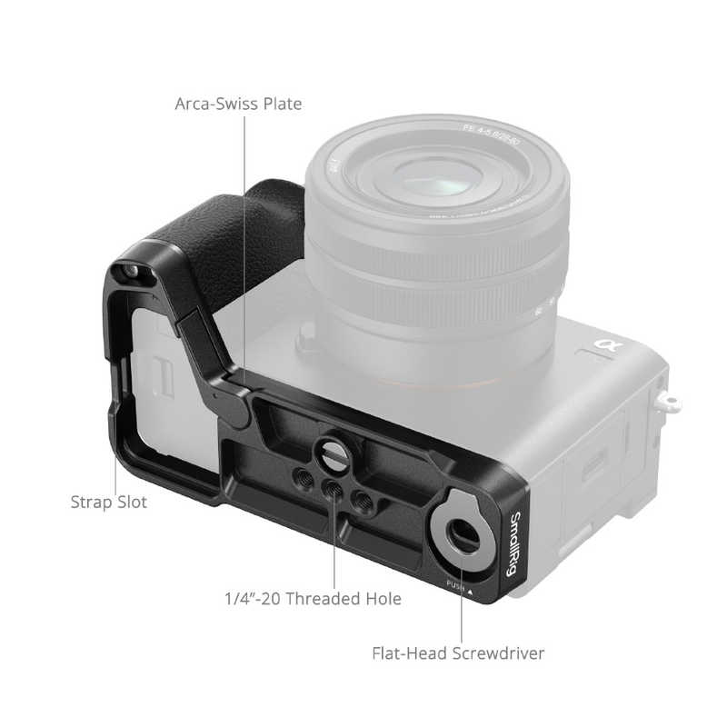 SMALLRIG A7C II/A7CR用 ハンドグリップ L型 クイックリリースプレート軽量シリコンサイドハンドル 三脚の素早いスイッチオン ...